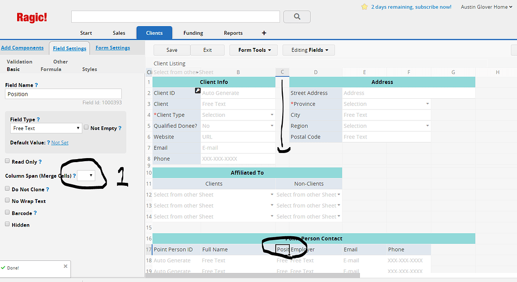 Merging (Spanning) multiple columns in a subtable - Bugs - Ragic Community