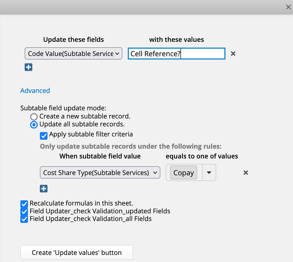 Action Button To Update Value Based On Cell Reference Support Ragic