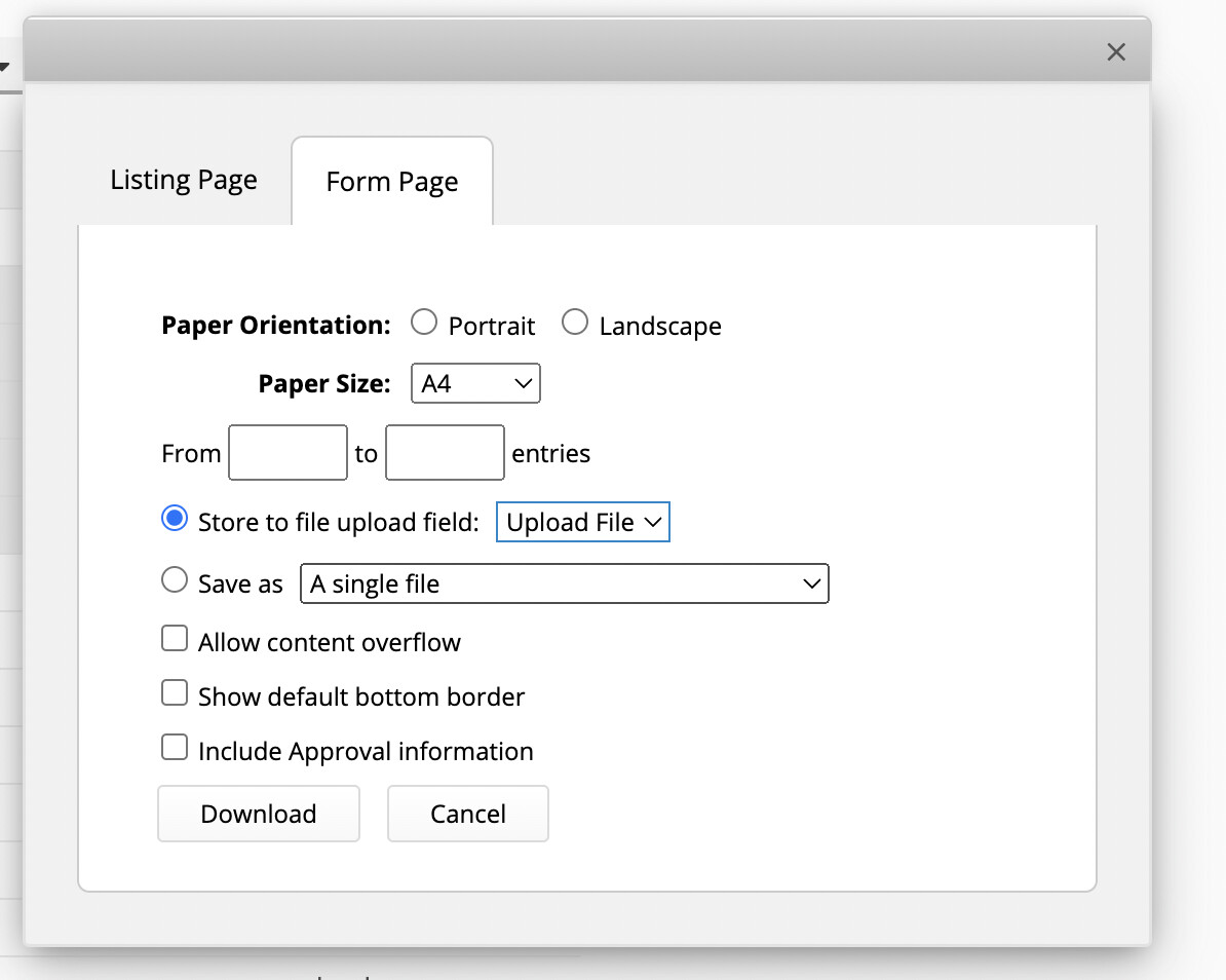 Print To PDF And Save The PDF In An upload File Field Feature